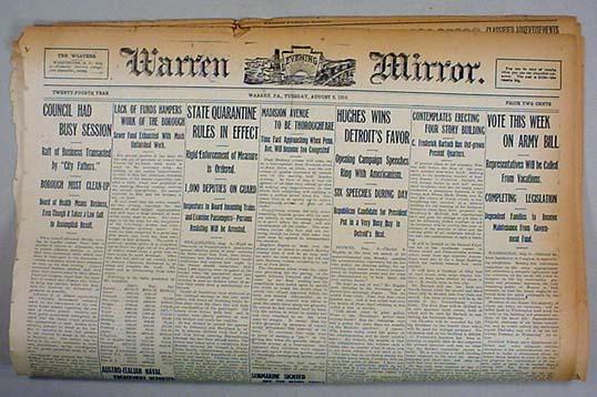 8-8-1916 NEWSPAPER W/ BUFFALO BILL WILD WEST - The