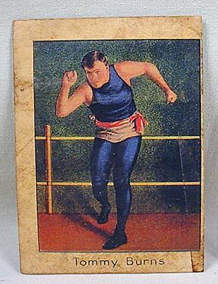 1909 TOMMY BURNS BOXING CIGARETTE CARD - MECCA BAC