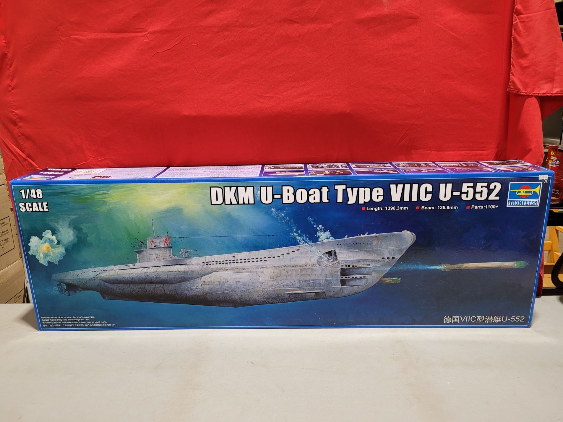 Unbuilt Trumpeter 1/48 Scale DKM U-Boat Type VIIC U-552 Model Kit