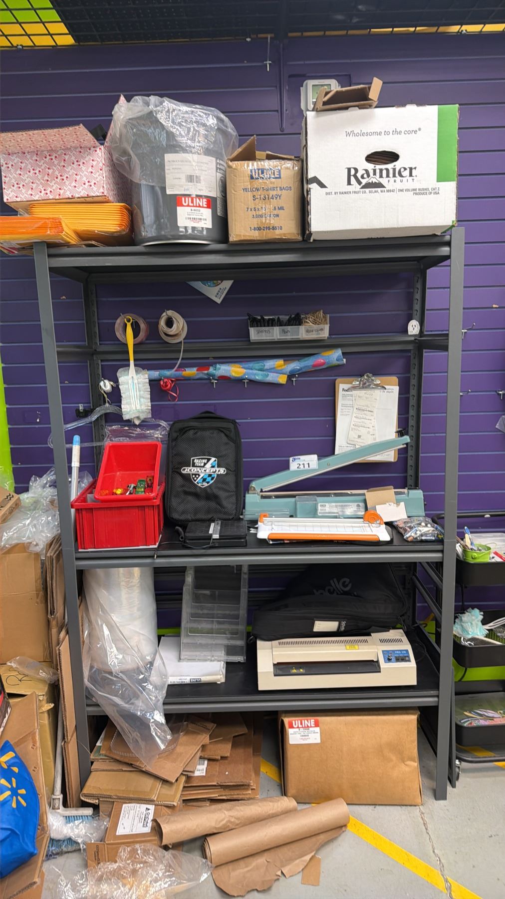 CONTENTS OF RACK INCLUDING; U-LINE SEALING MACHINE, LAMINATOR ...