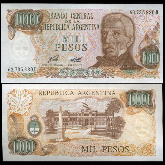 1980 Argentina 1000 Peso Note Crisp Uncirculated (CUR-05557)