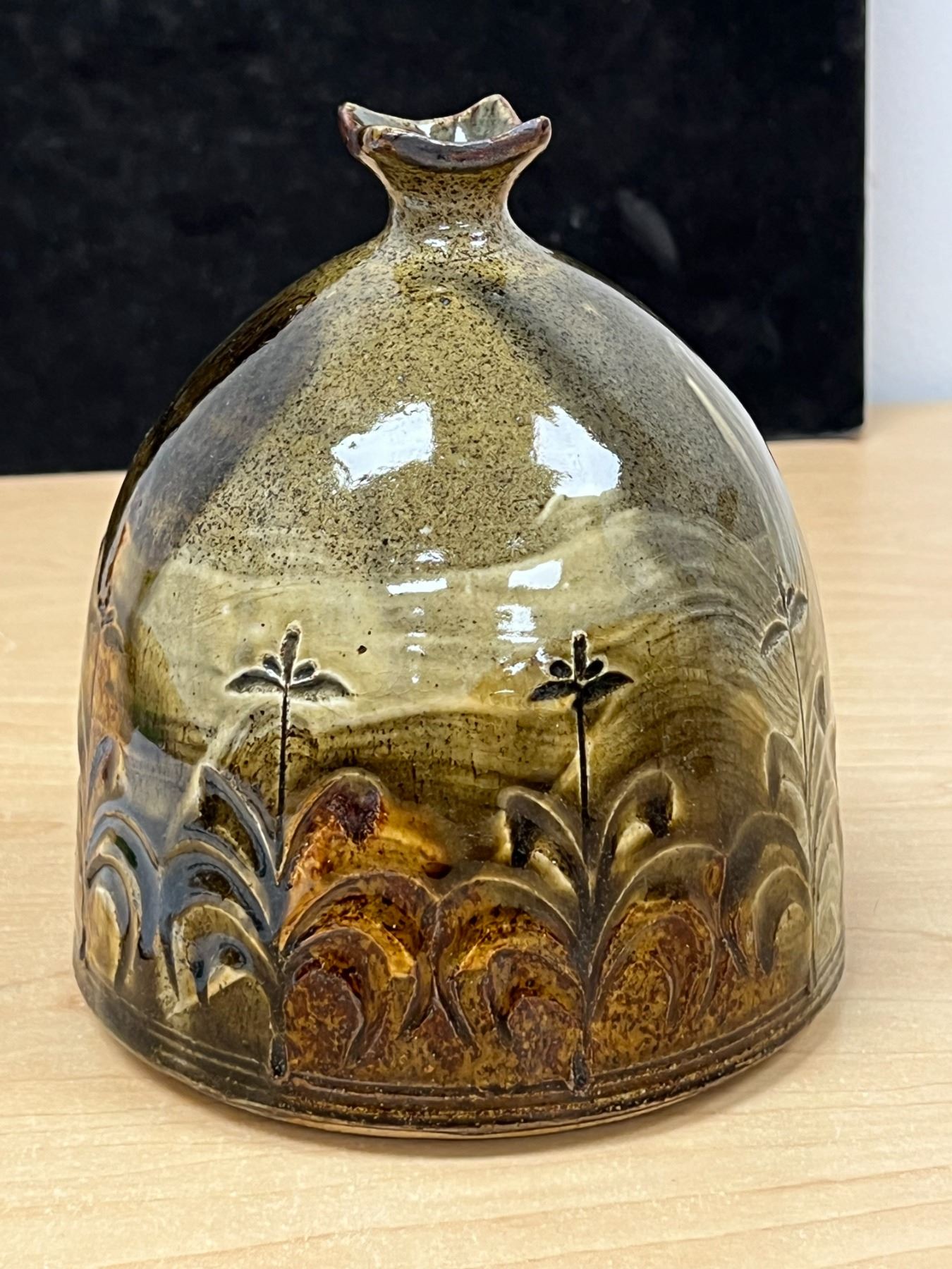 Signed S. Jorgenson Studio Art Pottery Vessel - Approx: 7"T 6"W