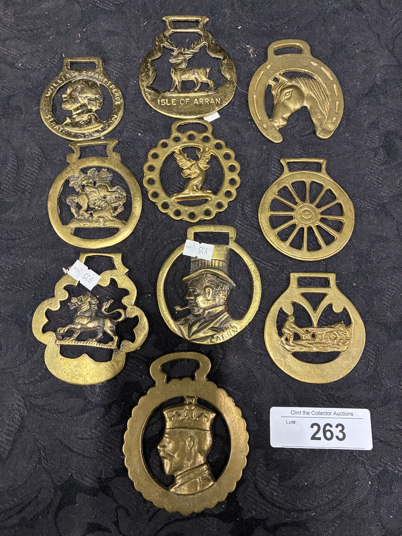 10 pieces of antique brass (conchos)