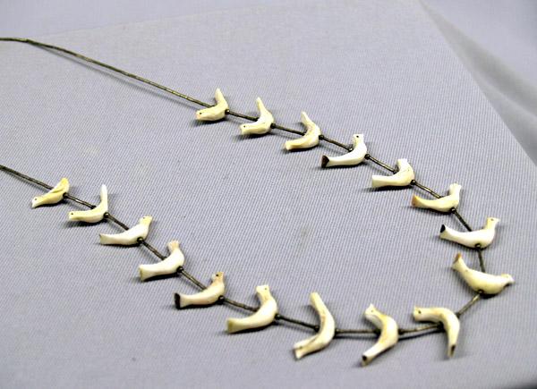 Vintage Navajo Shell Fetish Heishi Bead Necklace