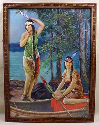 Vintage Native American Indian Maiden Framed Print