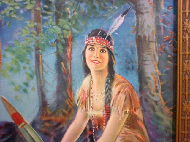 Vintage Native American Indian Maiden Framed Print