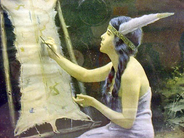 Vintage Native American Indian Maiden Framed Print