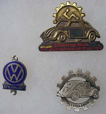 Lot Of 3 Ww2 German Nazi Volkswagon Vw Badges