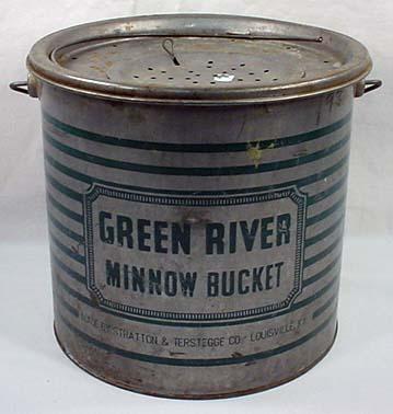 Vintage Green River Minnow Bucket / Pail - Approx.
