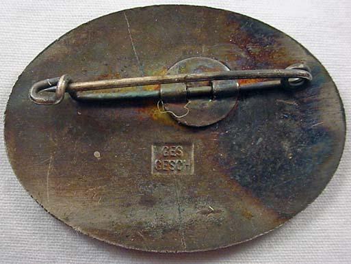 Ww2 German Nazi Ss Viking Ship Enameled Badge - Ma