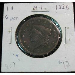 1274. 1836 US Large Cent. G.