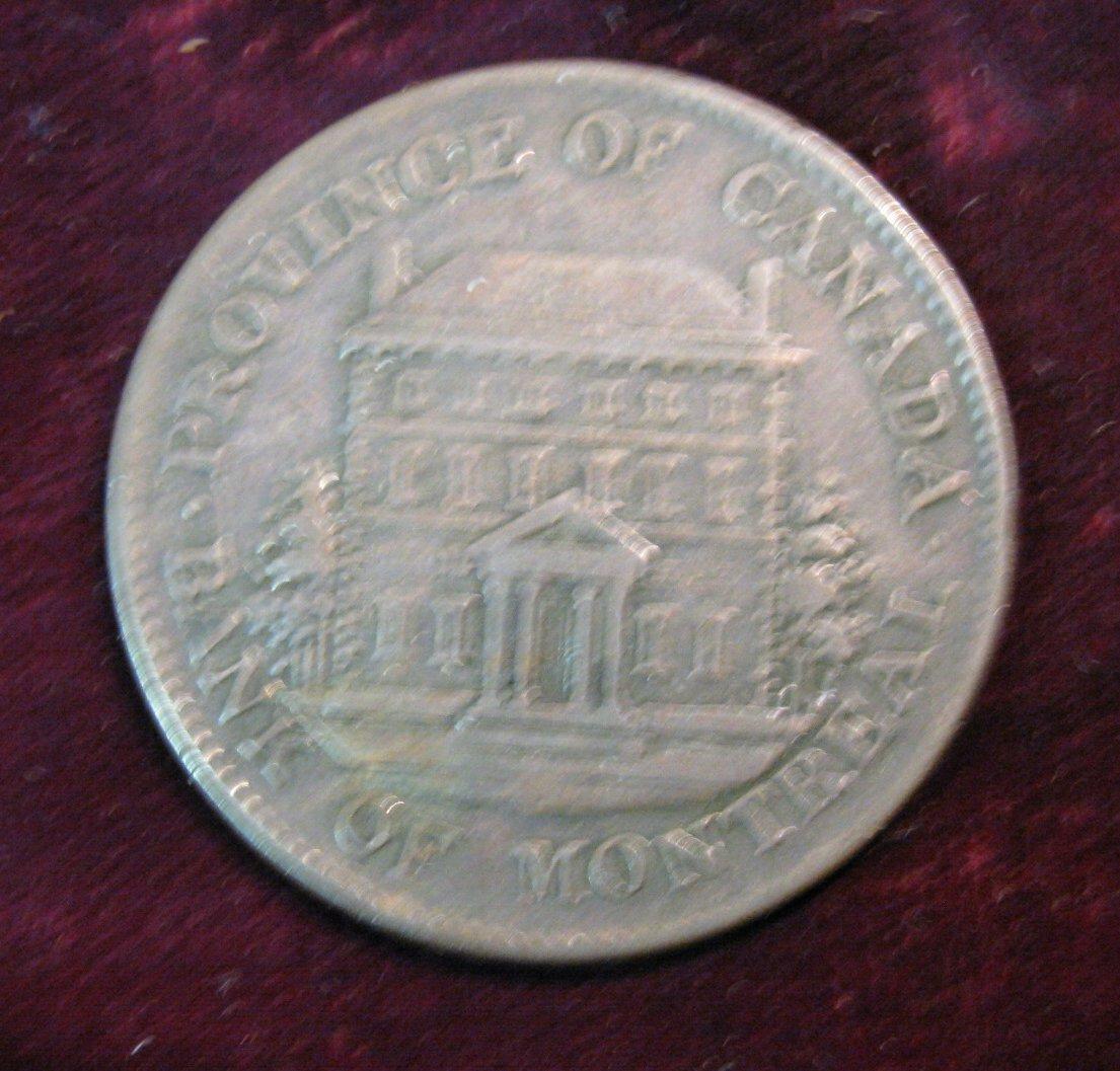 1388. 1844 Early Canada Trade Half Penny Token. PC 1B4. VF