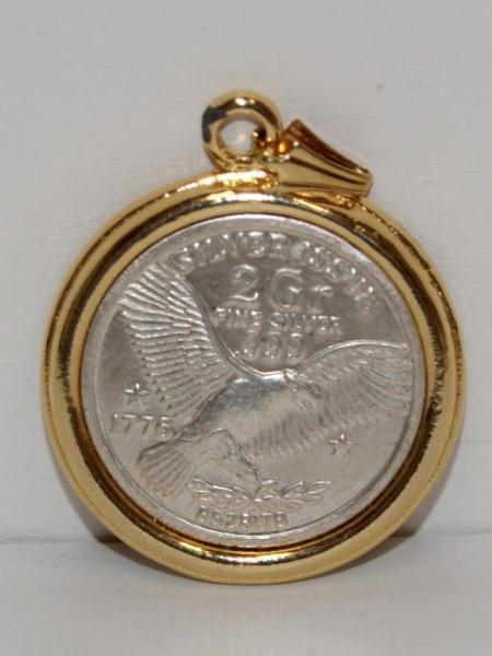 1776 Silver Issue 2gr Fine Silver .999 Pendant