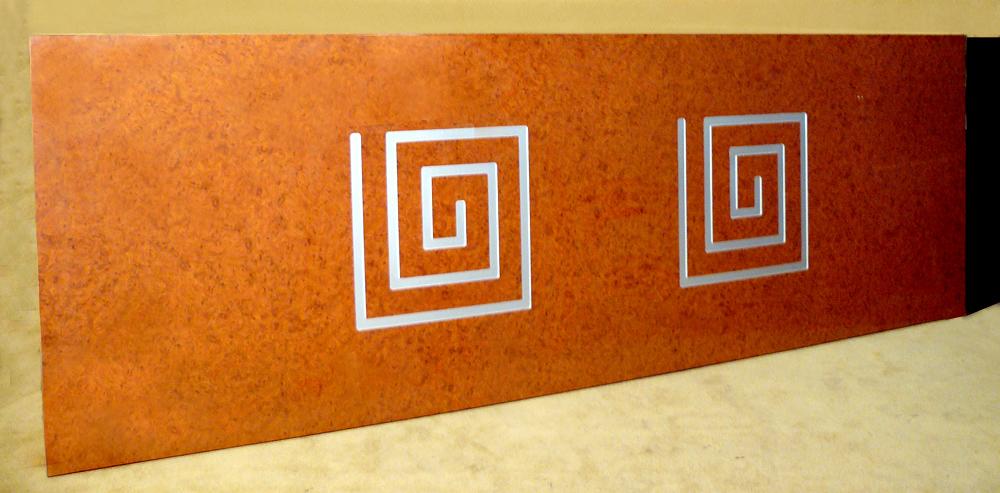 7' Brown Wood & Formica Wall Panel X2