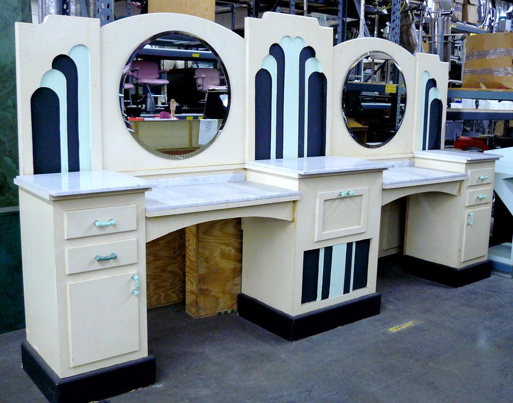 Deco Style Hollywood Glamour Double Vanity Movie Prop