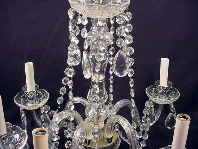 Vintage Crystal Chandelier W/ Crystal Prisms - Unt