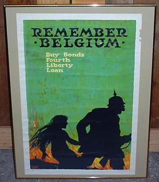 Ww1 Remember Belgium Buy Bonds Poster - Framed - W