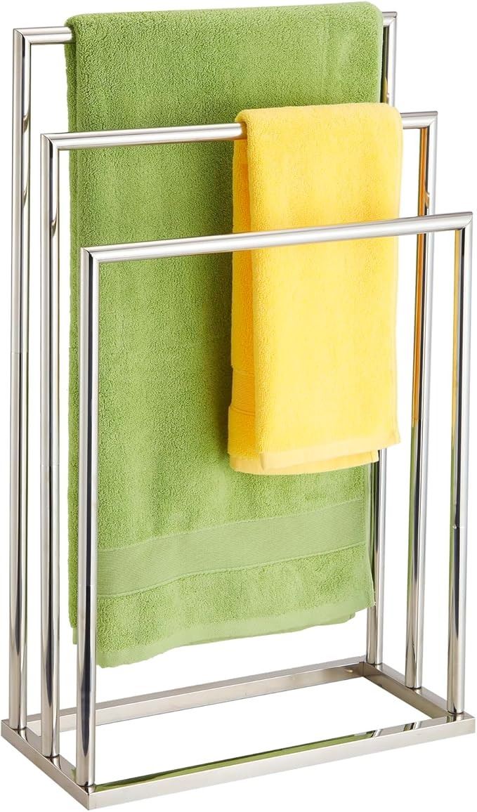 3-Tier Freestanding Towel Rack - Stainless Steel Towel Bar Stand for ...