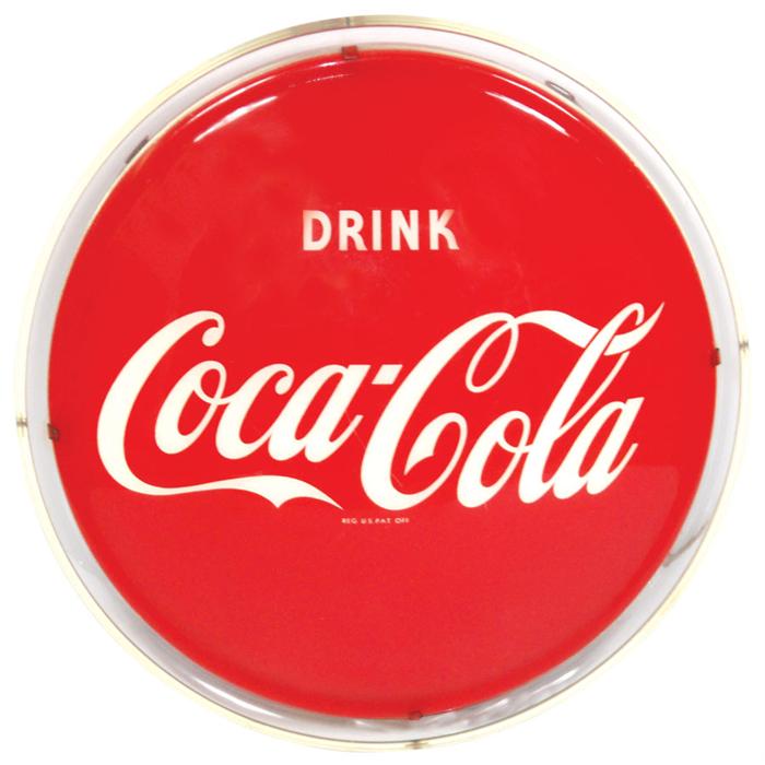Coca-Cola round neon sign, mfgd by Neon Products, Lima, OH, c.1950-1960 ...