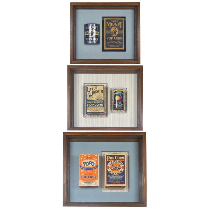 Popcorn shadow boxes (3), Dickinson's Little Buster box & Big Buster ...