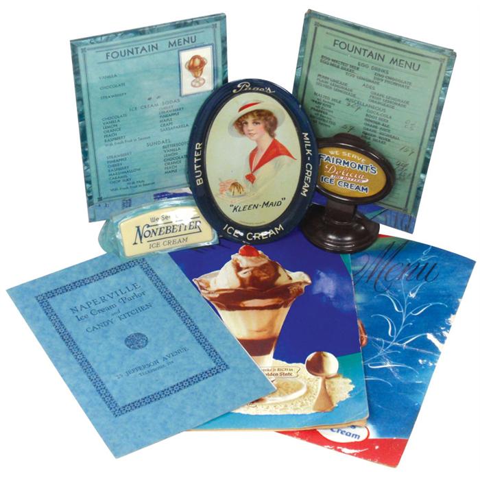 Soda fountain ice cream tip tray, menus & menu holders (7): Rare Page's ...