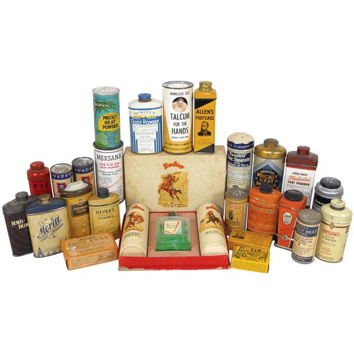 Talcum powder & foot powder items (25), includes Minnesota Fats Talcum ...