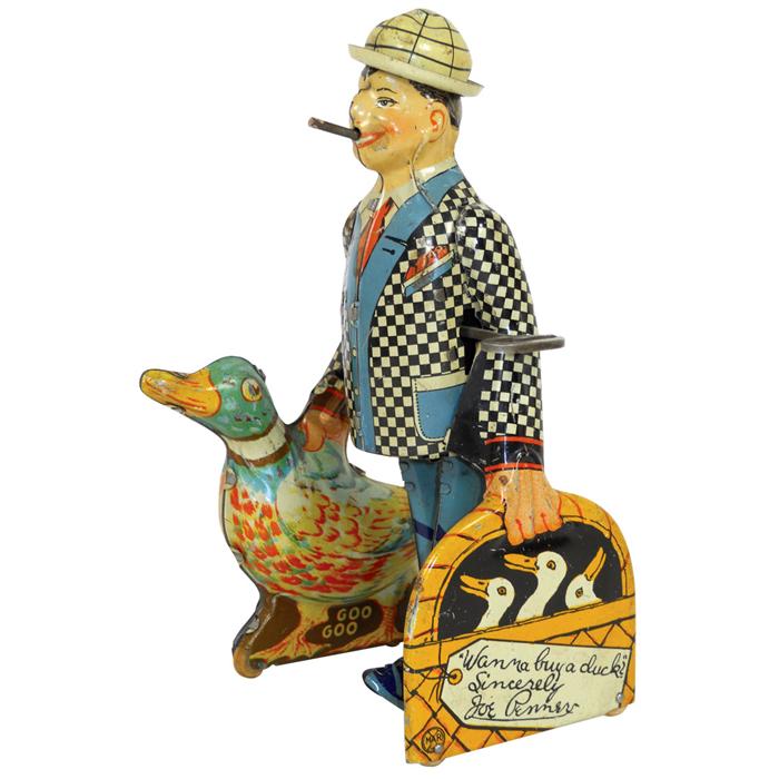 Toy, Joe Penner Wanna buy a duck?, mfgd by Marx, litho on tin windup ...