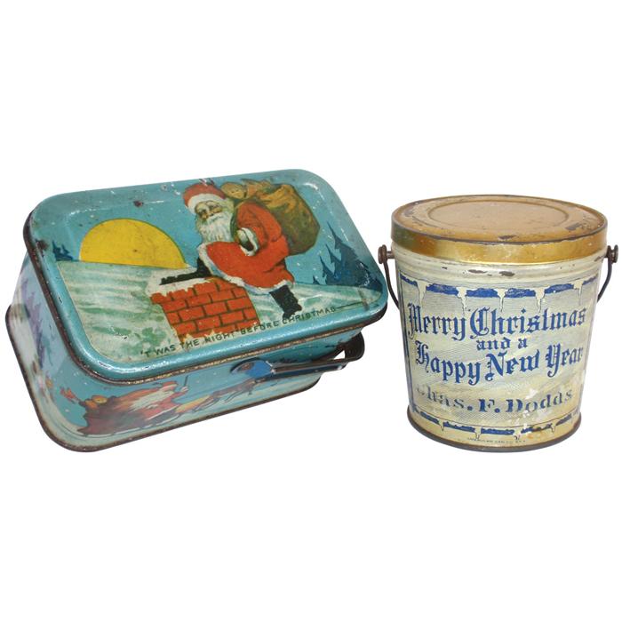 Child's candy pails (2), Chas. F. Dodds Merry Christmas & Happy New ...