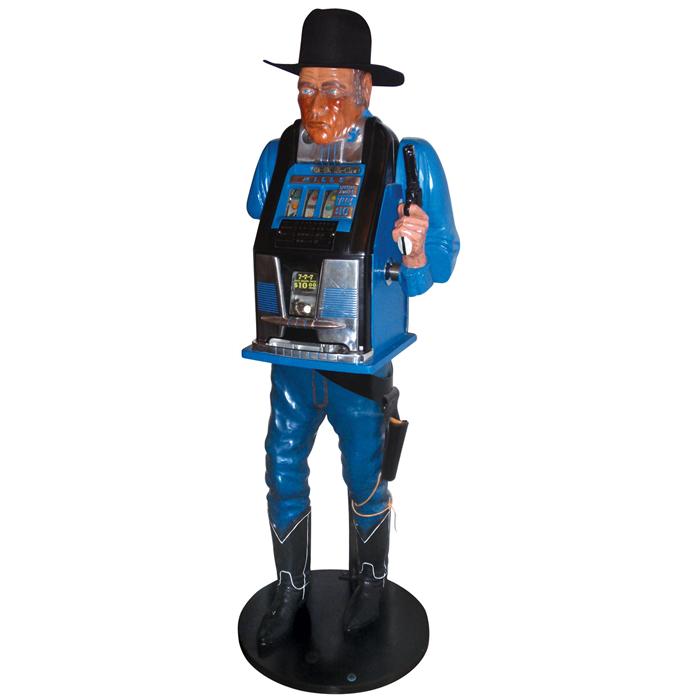 Coin-operated slot machine in Frank Polk type "One-Armed Bandit" carved ...