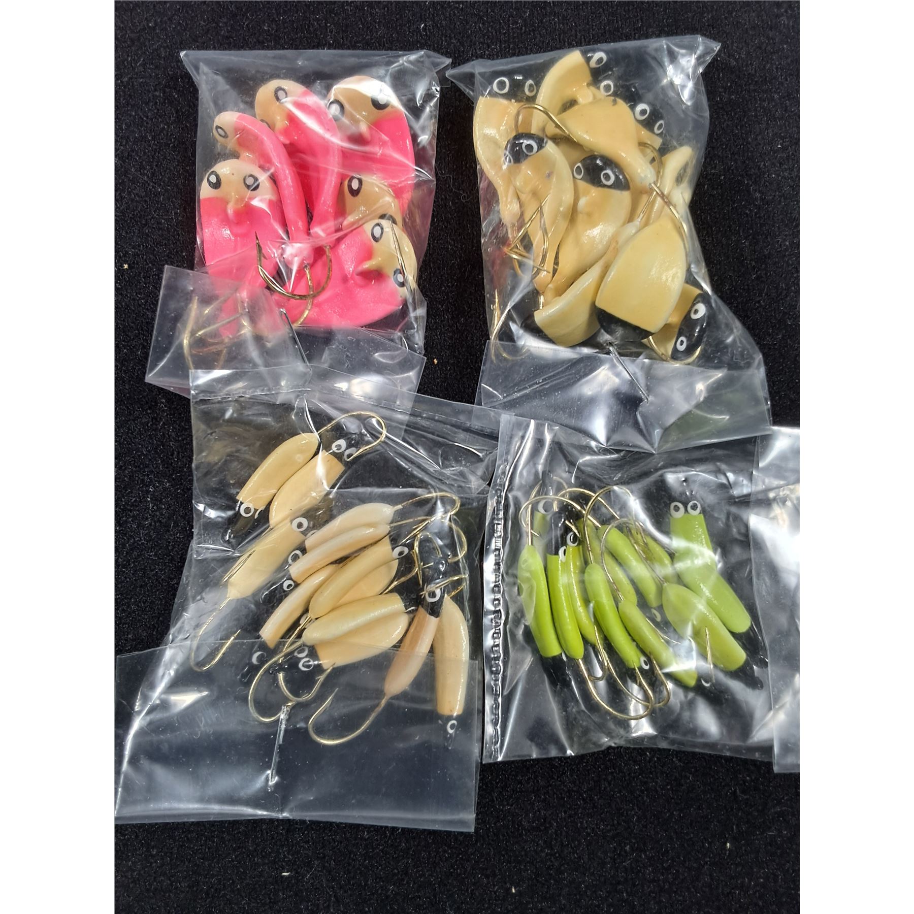 (4) Pkgs. of Fishing Hooks-Swimmers and Jigs-Custom Made-Glo in the ...