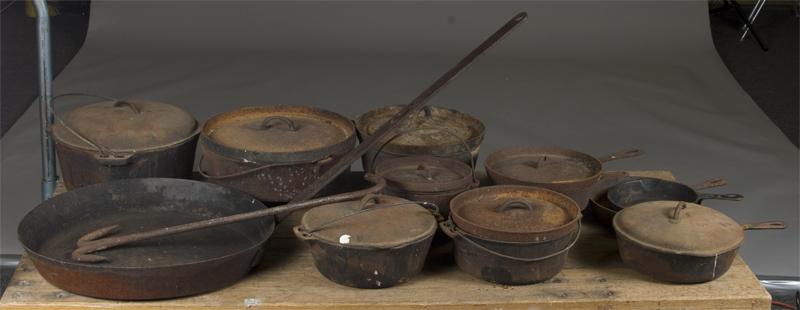 21 Pieces of Early American Cast Iron Cookware