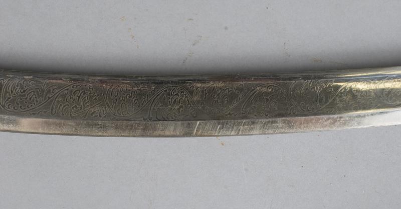 Curved Indian Sword with Brass Grip