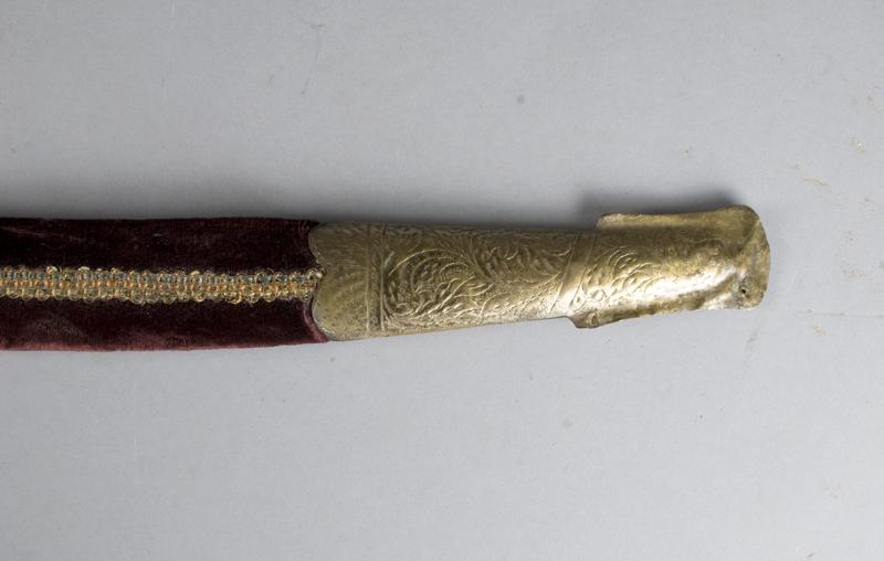 Curved Indian Sword with Brass Grip
