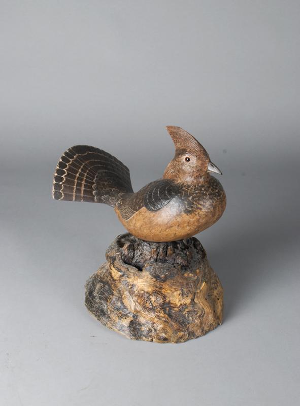 Exceptionally Fine and Large Carving of a Partridge