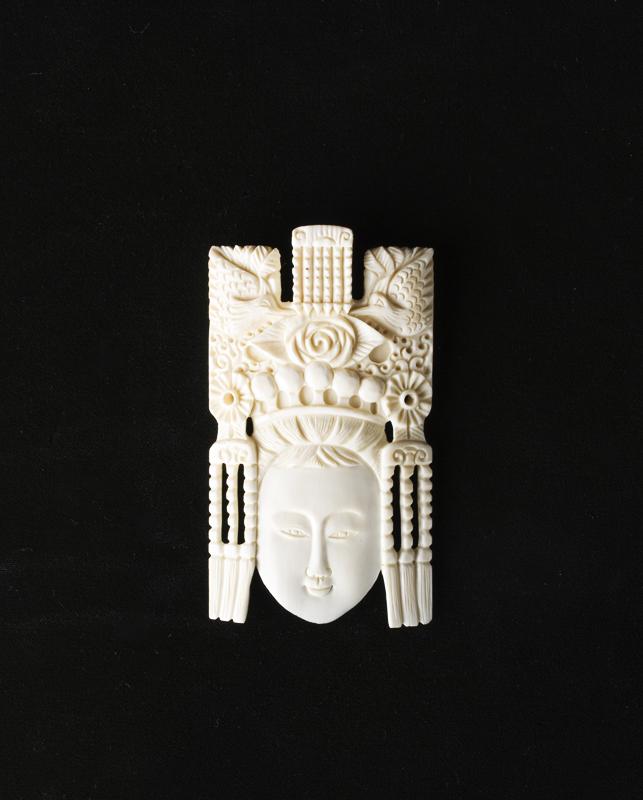 Chinese Carved Ivory Goddess Face