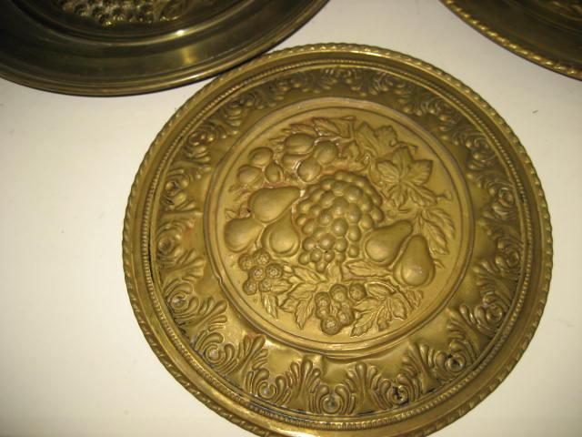 Collection of 6 decorative brass plates