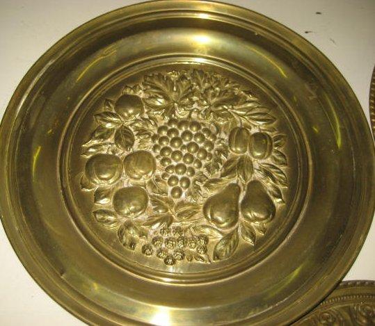 Collection of 6 decorative brass plates