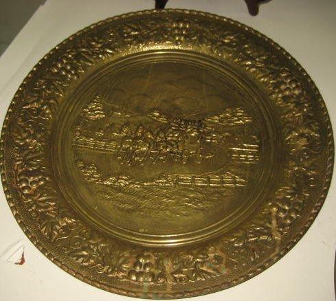 Collection of 6 decorative brass plates