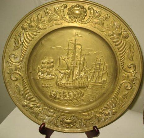 Collection of 6 decorative brass plates