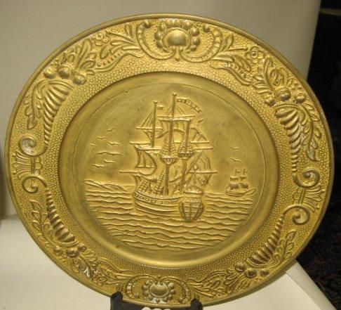Collection of 6 decorative brass plates