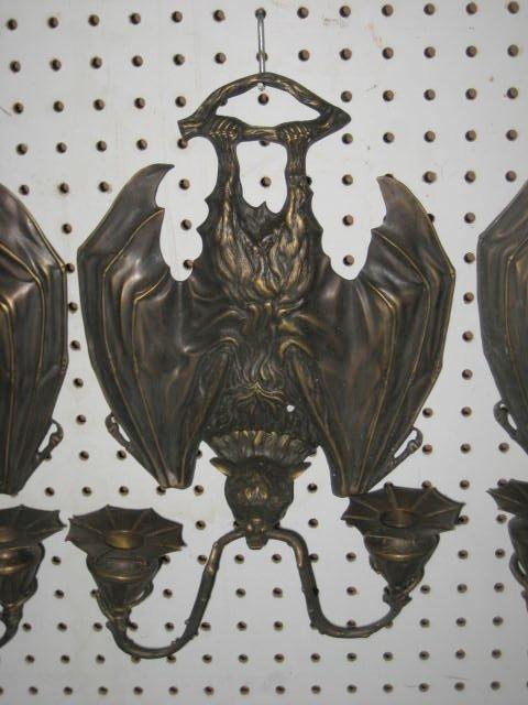 Set of 4 "Bat" bronze wall sconces