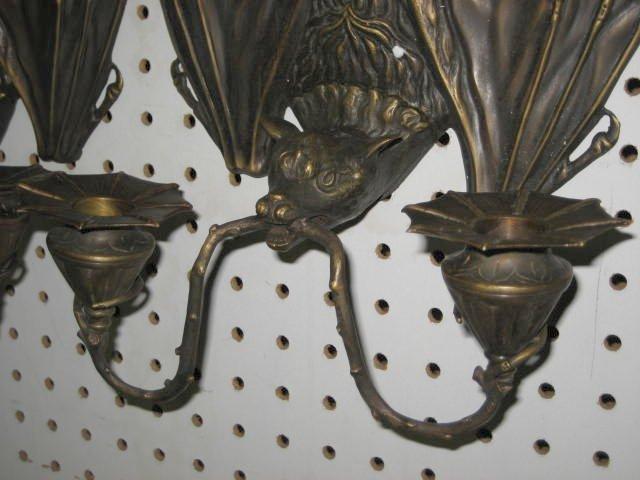 Set of 4 "Bat" bronze wall sconces