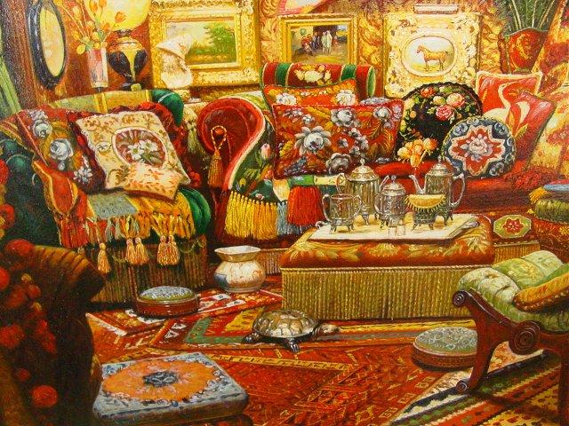 Oil painting "Very Busy Victorian Room"
