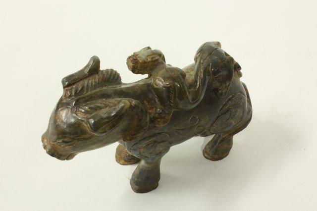 19th c. jade bull