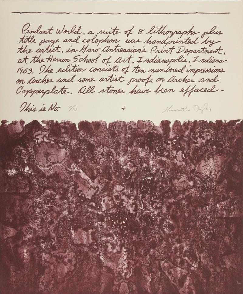 Kenneth Tyler, Pendant World Portfolio, 8 Lithographs