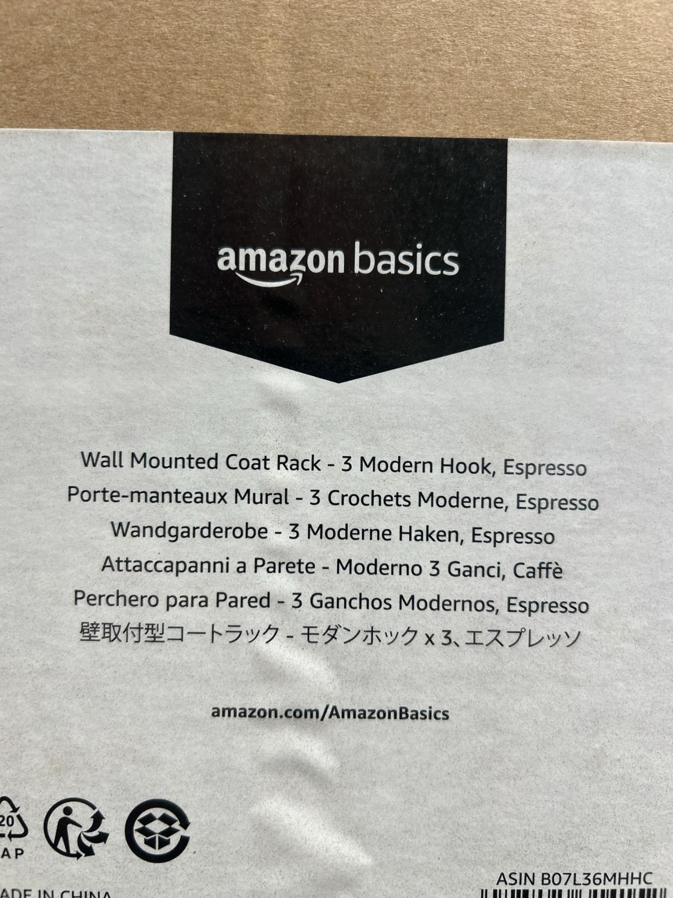 Amazon Basics Wall Mounted Coat Rack - A D Auction Depot Inc.