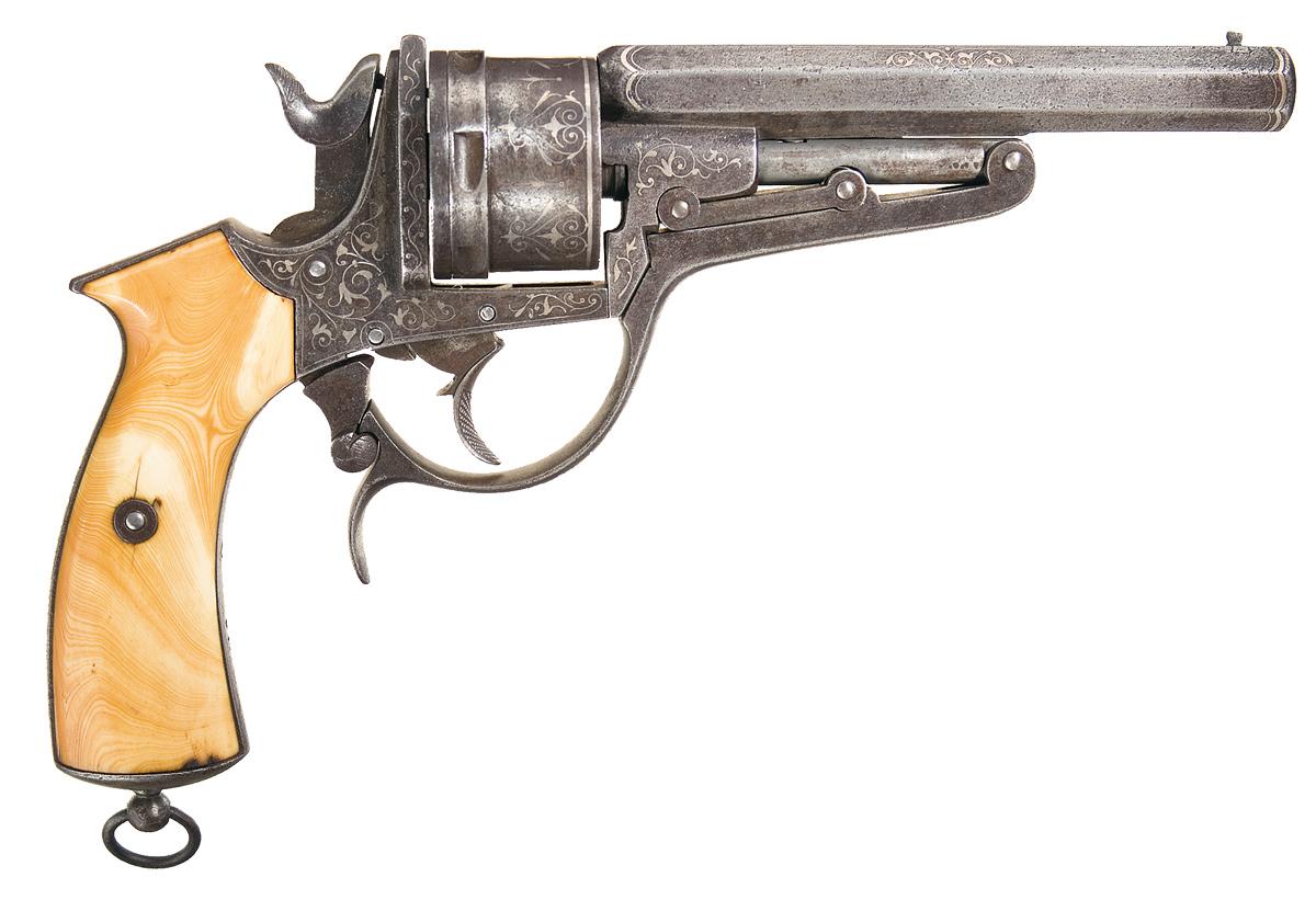 Unique Spanish Made Double Action "Galand Style" Revolver with Ivory Grips