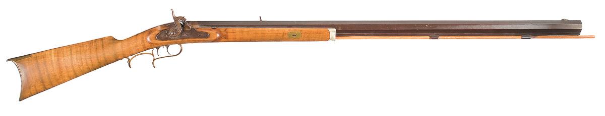 Large "C. Keller Evensville Ind" Marked Percussion Half Stock Plains ...