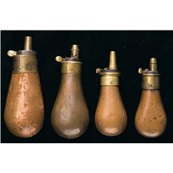 Four Small Powder Flasks