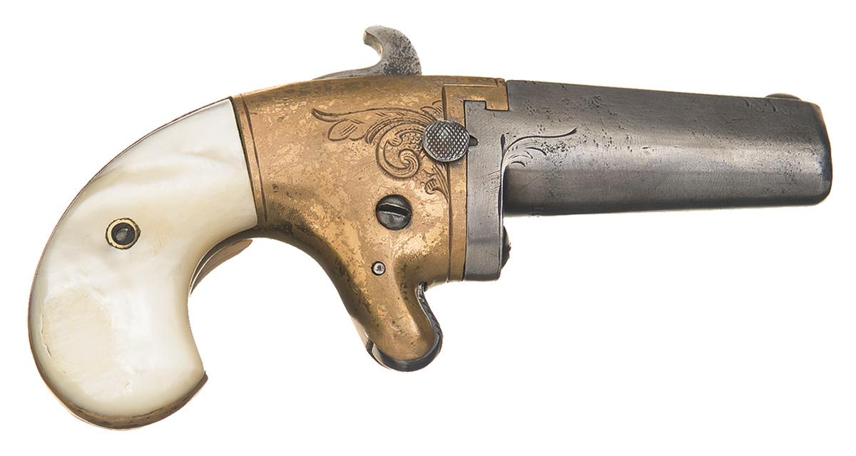 National Arms Number Two Single Shot Derringer with Pearl Grips and Holster